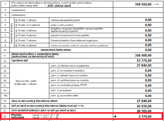 Roční zúčtování daní